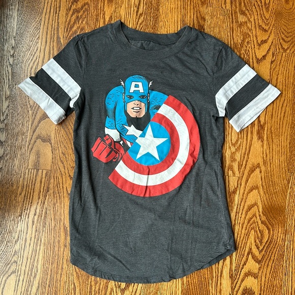 Marvel | Tops | Captain America Tshirt Size Xs | Poshmark